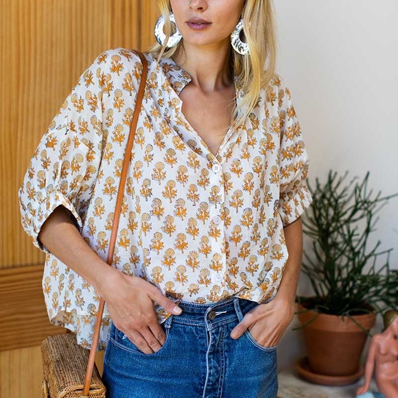 Emerson Fry | Tops | Emerson Fry India Collection Mandarin Collar Top ...